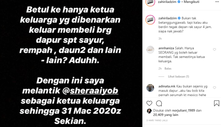 Dengan ini saya melantik Shera Aiyob sebagai ketua keluarga ...