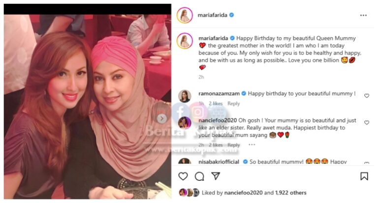 Cantiknya mak Maria ni, gorgeous dan awet muda betul.. ” - Netizen ...