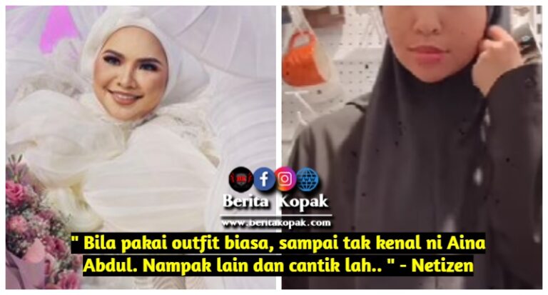 Bila pakai outfit biasa, sampai tak kenal ni Aina Abdul. Nampak lain dan cantik lah ...