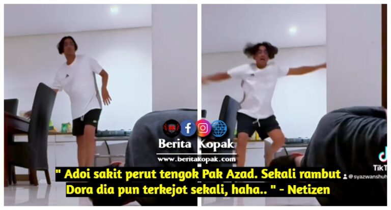 Adoi sakit perut tengok Pak Azad. Sekali rambut Dora dia pun terkejut ...