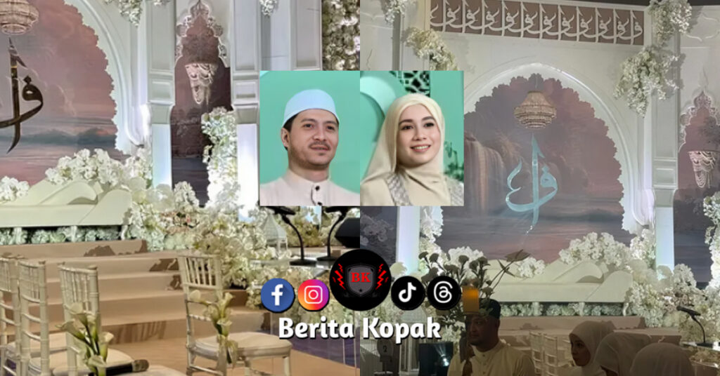 Masyallah cantiknya pelamin rekaan Reka Teemor untuk Majlis Nikah Fattah Amin dan Amira Othman ...